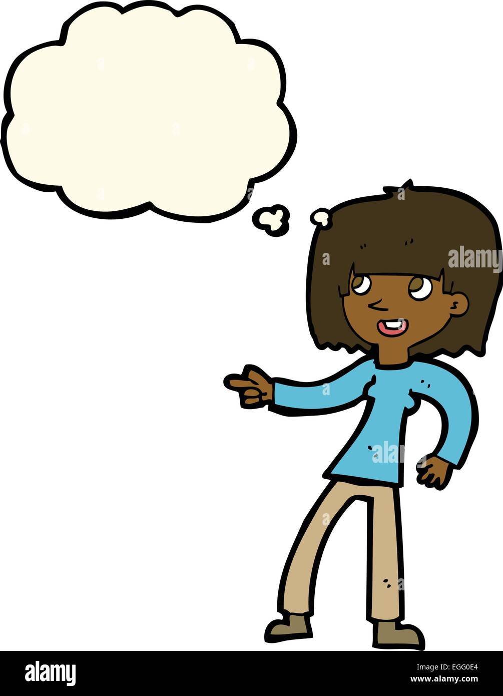 Cartoon girl pointing bubble hi-res stock photography and images - Alamy