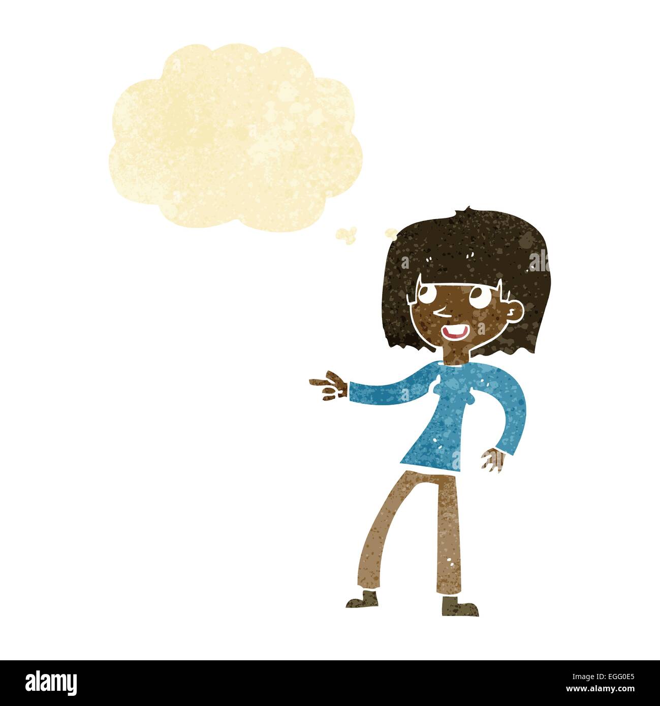 Cartoon girl pointing bubble hi-res stock photography and images - Alamy