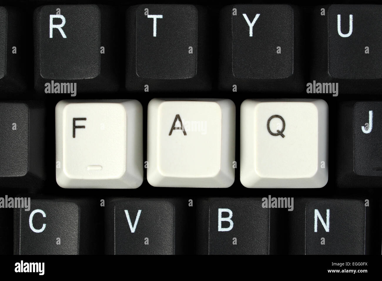 FAQ for Frequently Asked Questions as key caps on computer keyboard ...