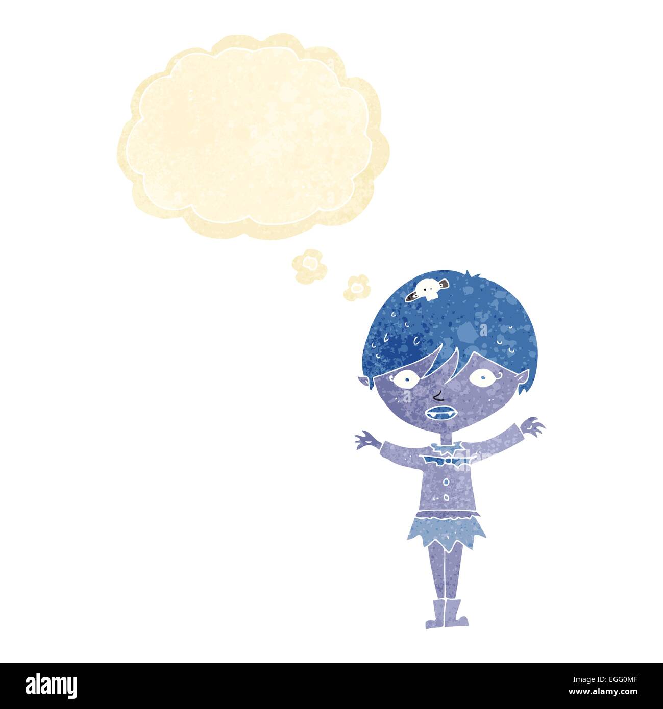 cartoon waving vampire girl with thought bubble Stock Vector Image ...