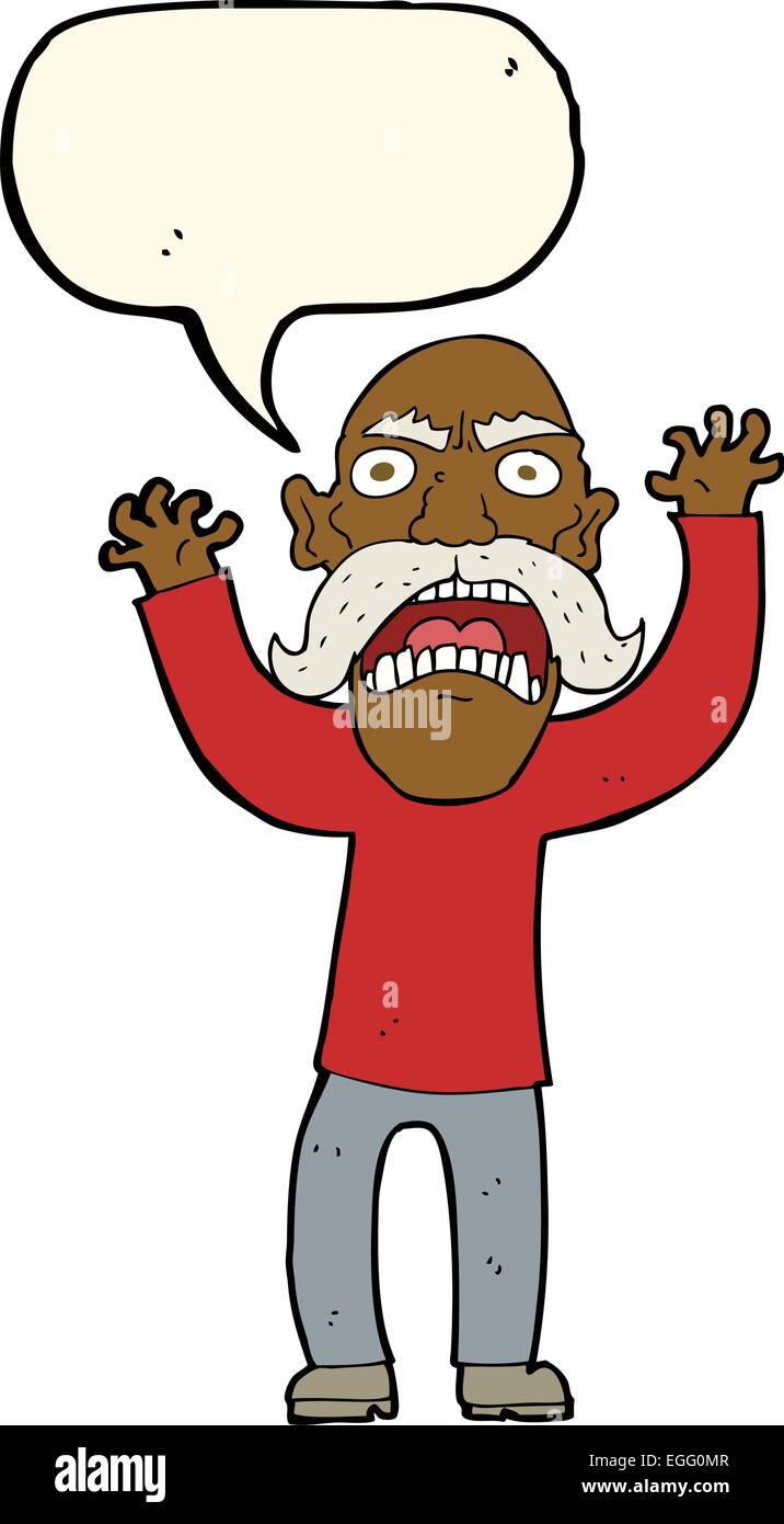 cartoon angry old man with speech bubble Stock Vector Image & Art - Alamy
