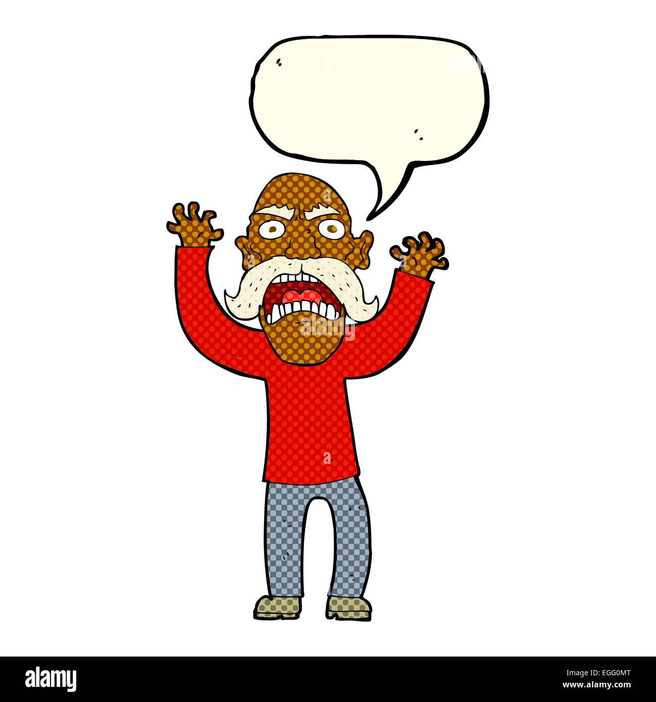 cartoon angry old man with speech bubble Stock Vector Image & Art - Alamy