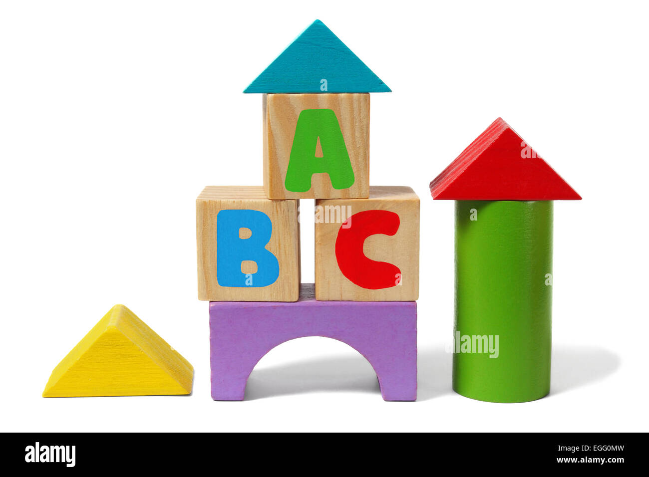 Wooden blocks with letters ABC isolated on white background Stock Photo ...