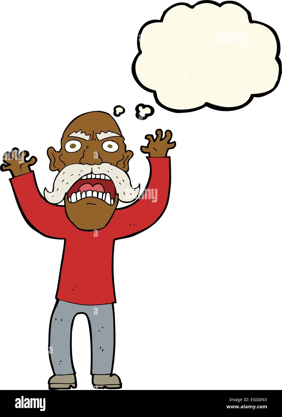 cartoon angry old man with thought bubble Stock Vector Image & Art - Alamy