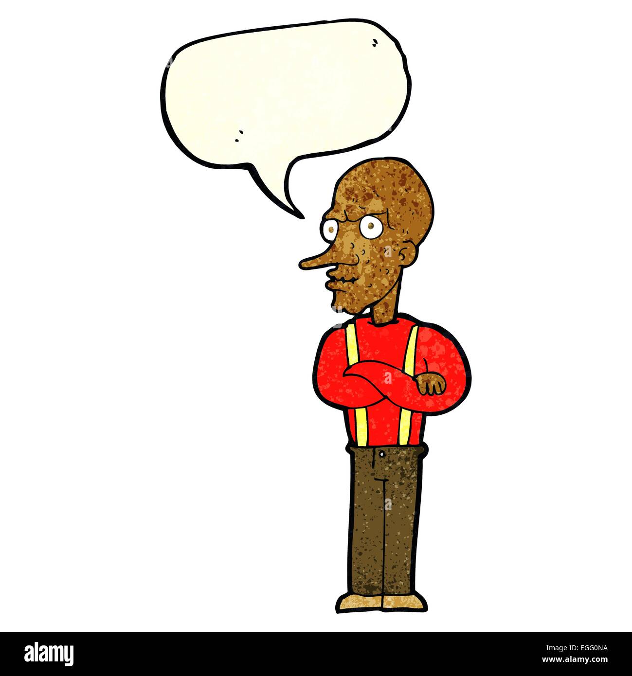 cartoon mean old man with speech bubble Stock Vector Image & Art - Alamy