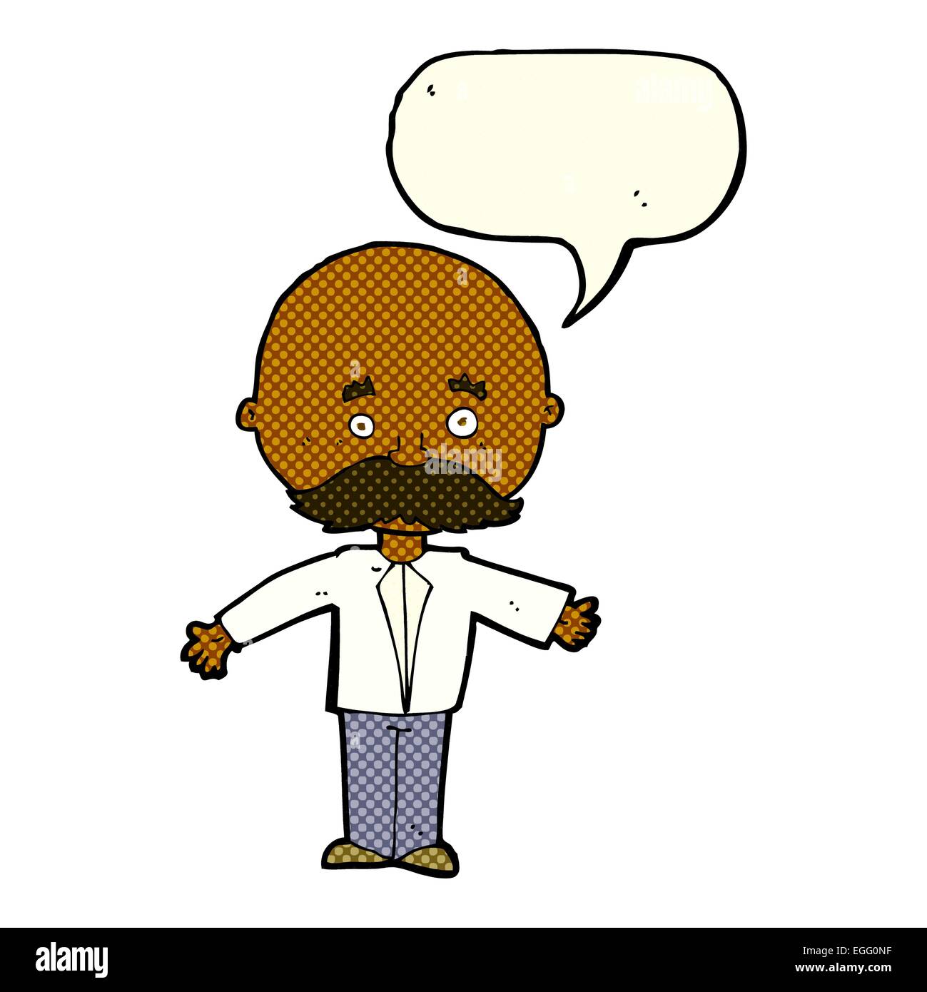 cartoon man with mustache with speech bubble Stock Vector Image & Art ...
