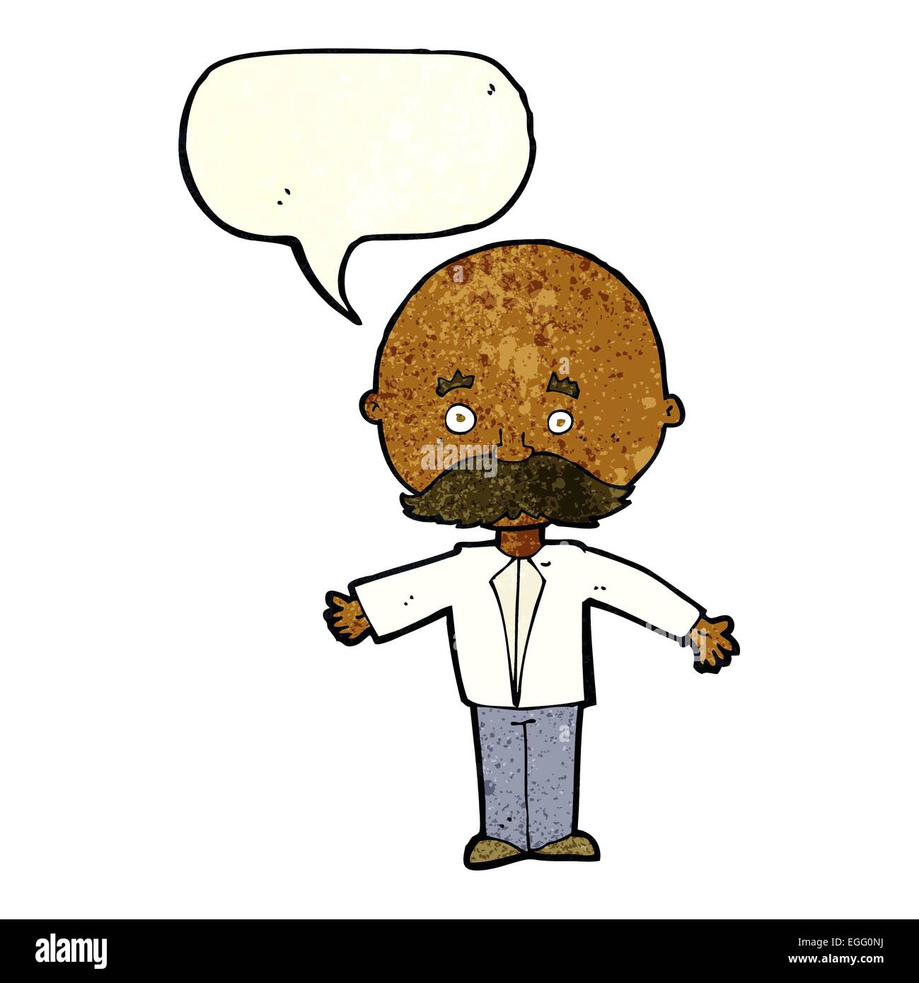 cartoon man with mustache with speech bubble Stock Vector Image & Art ...