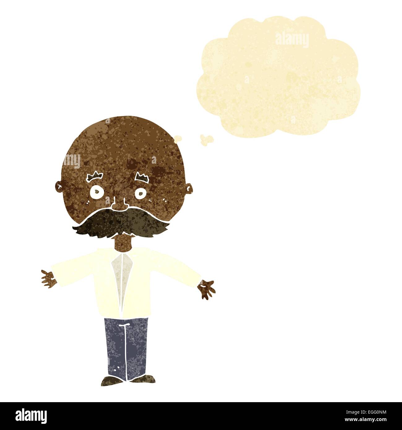 cartoon man with mustache with thought bubble Stock Vector Image & Art ...