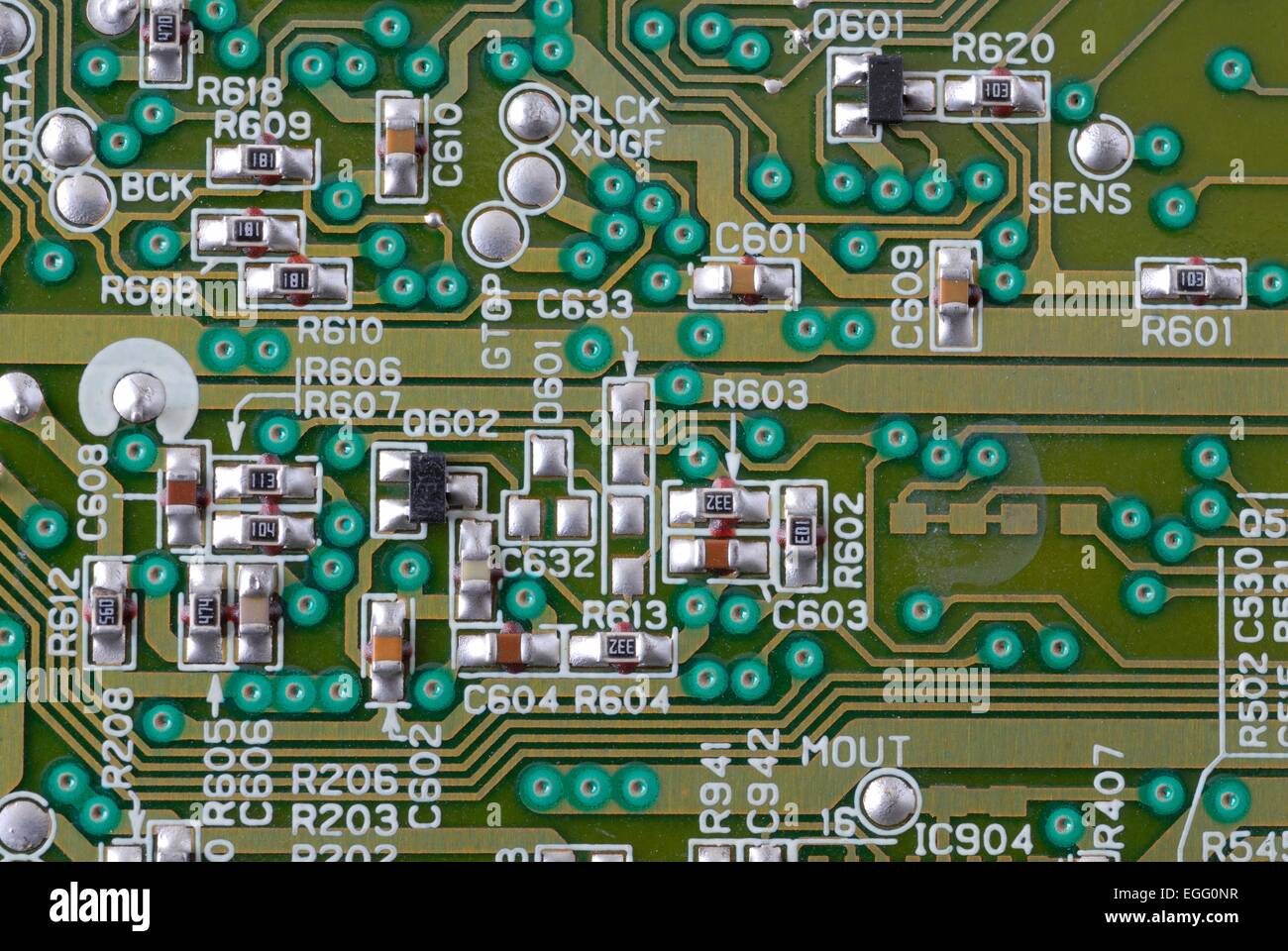Printed circuit board macro Stock Photo - Alamy