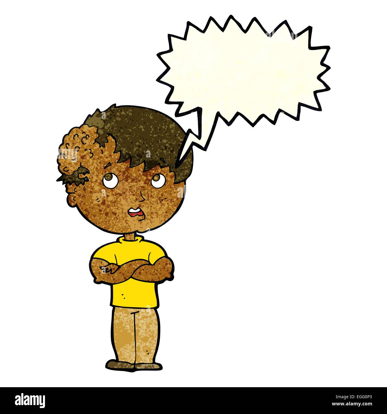 cartoon boy with growth on head with speech bubble Stock Vector Image ...