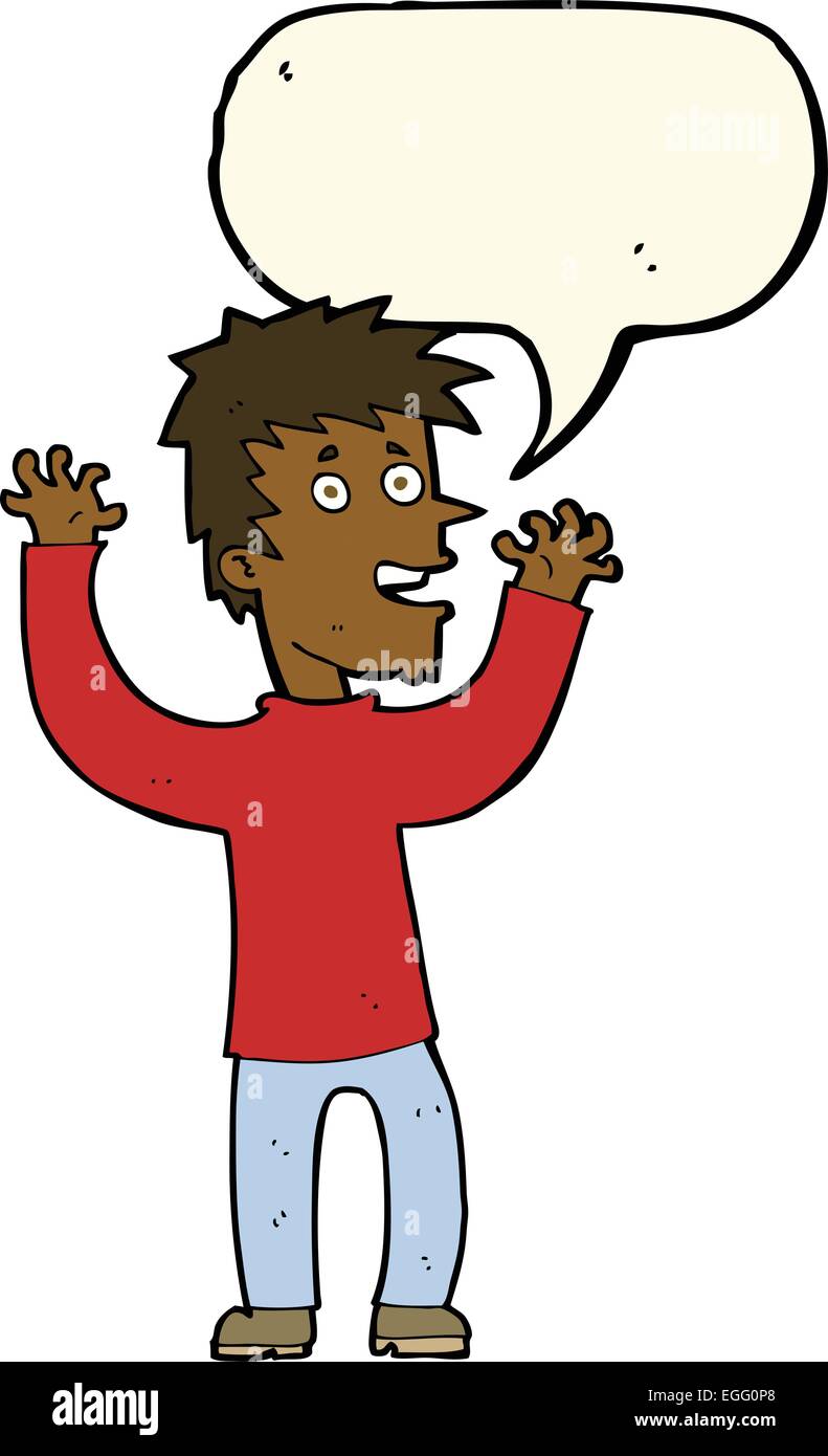 cartoon excited man with speech bubble Stock Vector Image & Art - Alamy