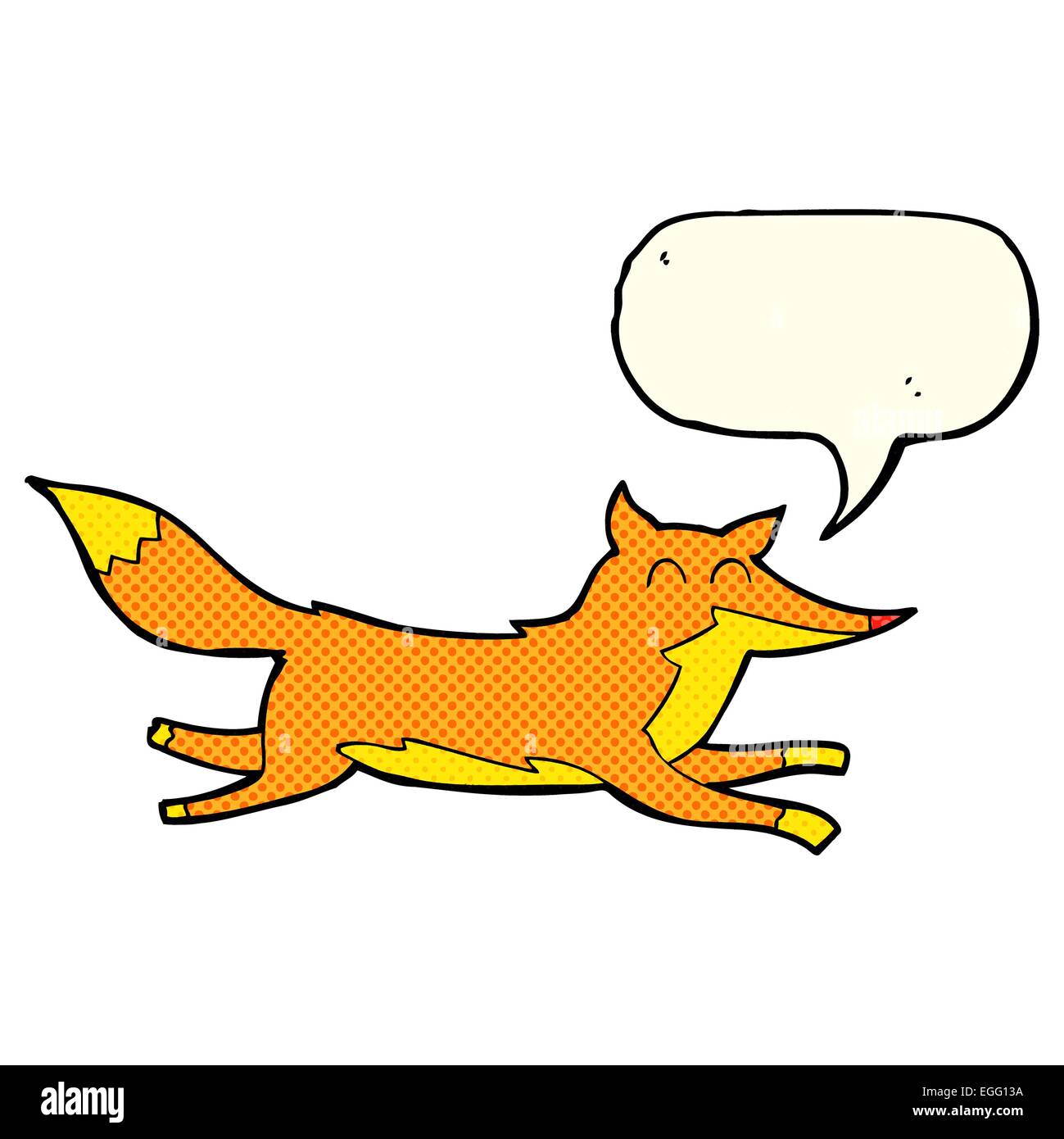 cartoon running fox with speech bubble Stock Vector Image & Art - Alamy