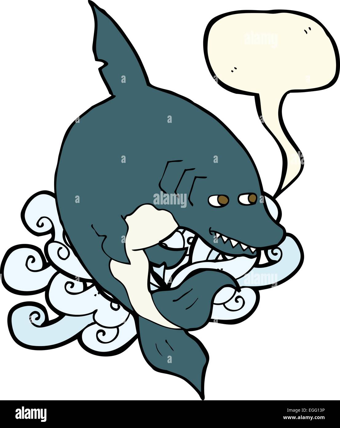 funny cartoon shark with speech bubble Stock Vector Image & Art - Alamy