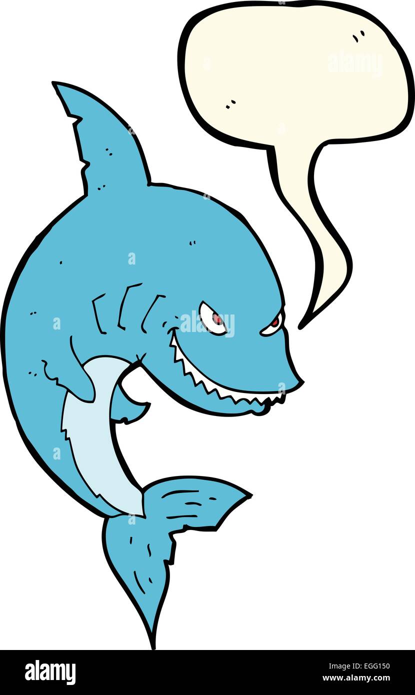funny cartoon shark with speech bubble Stock Vector Image & Art - Alamy