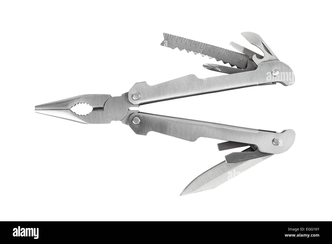 Multitool isolated on white background Stock Photo - Alamy