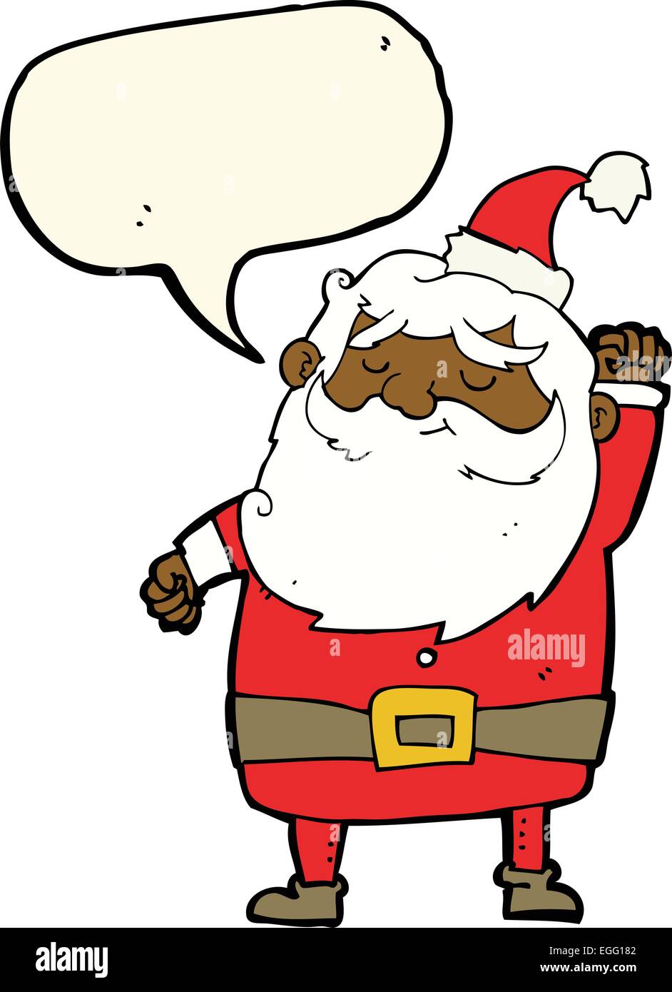 cartoon santa claus punching air with speech bubble Stock Vector Image ...