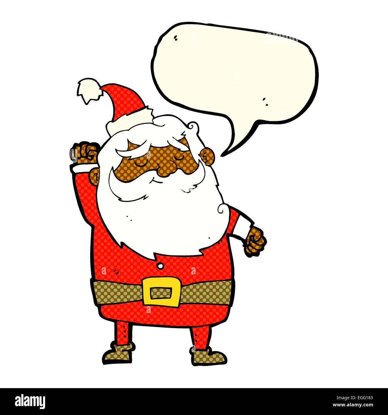 cartoon santa claus punching air with speech bubble Stock Vector Image ...