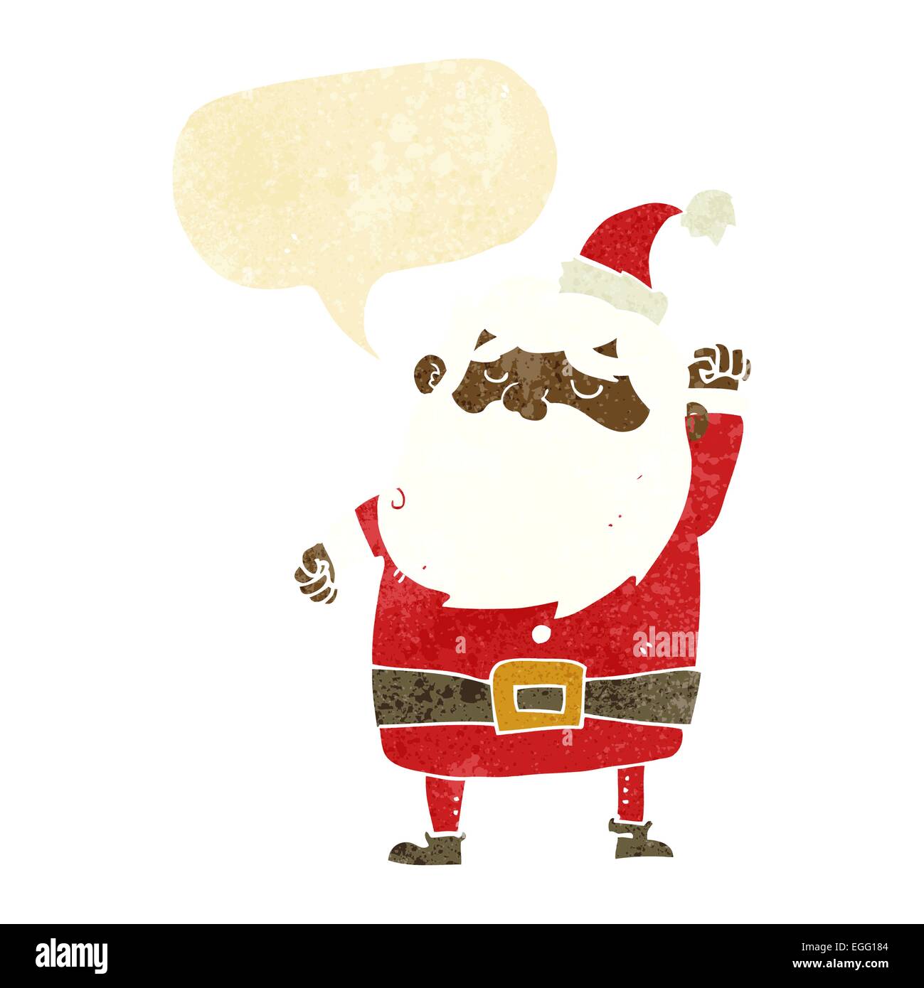 cartoon santa claus punching air with speech bubble Stock Vector Image ...