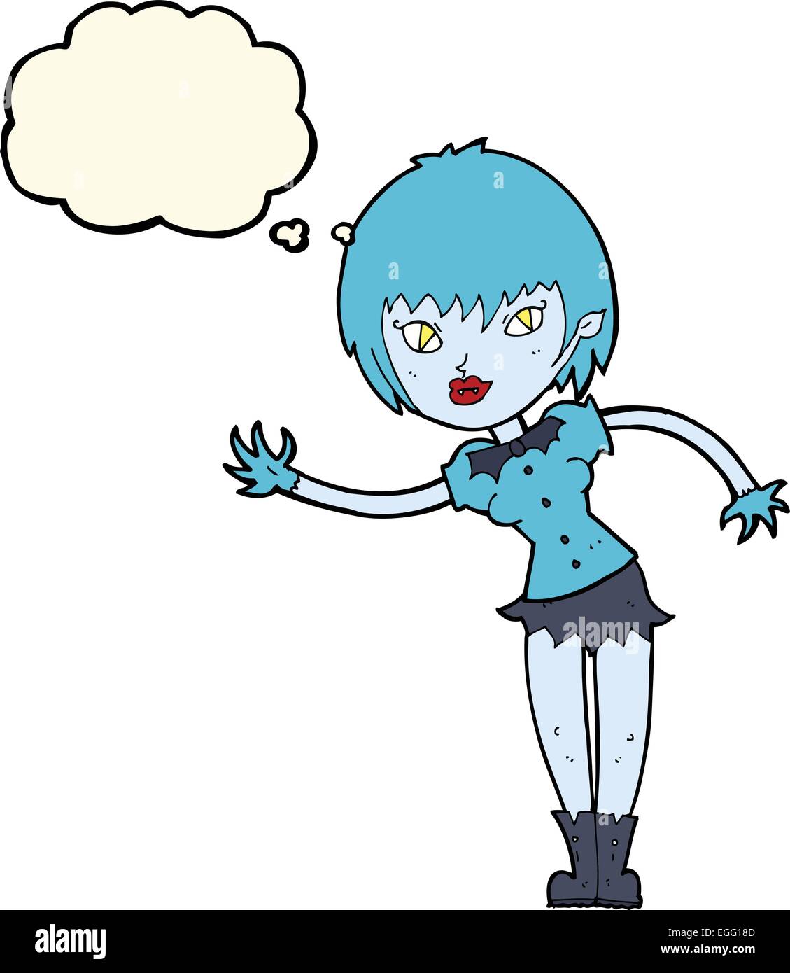 cartoon vampire girl welcoming with thought bubble Stock Vector Image ...