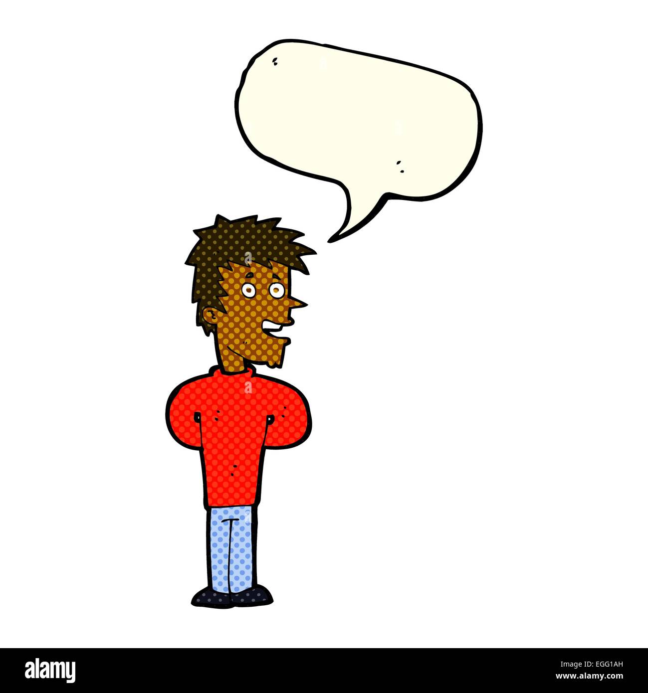 cartoon happy man with speech bubble Stock Vector Image & Art - Alamy