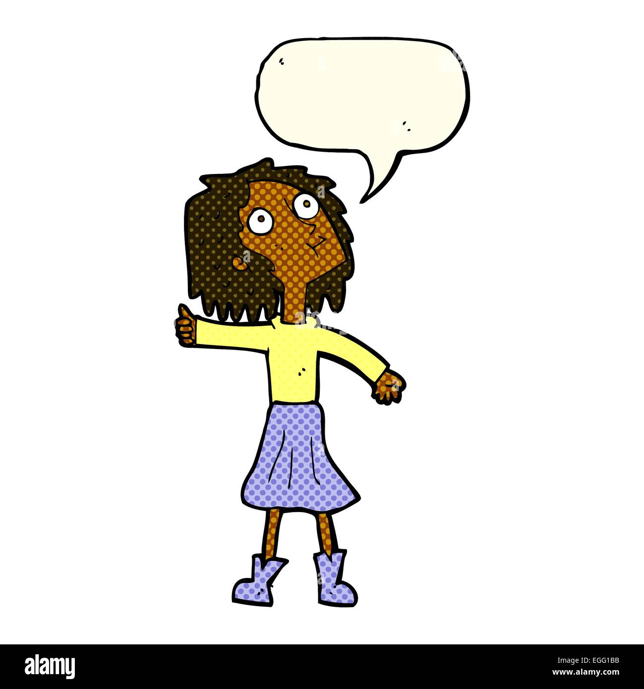 cartoon woman looking up to the sky with speech bubble Stock Vector ...