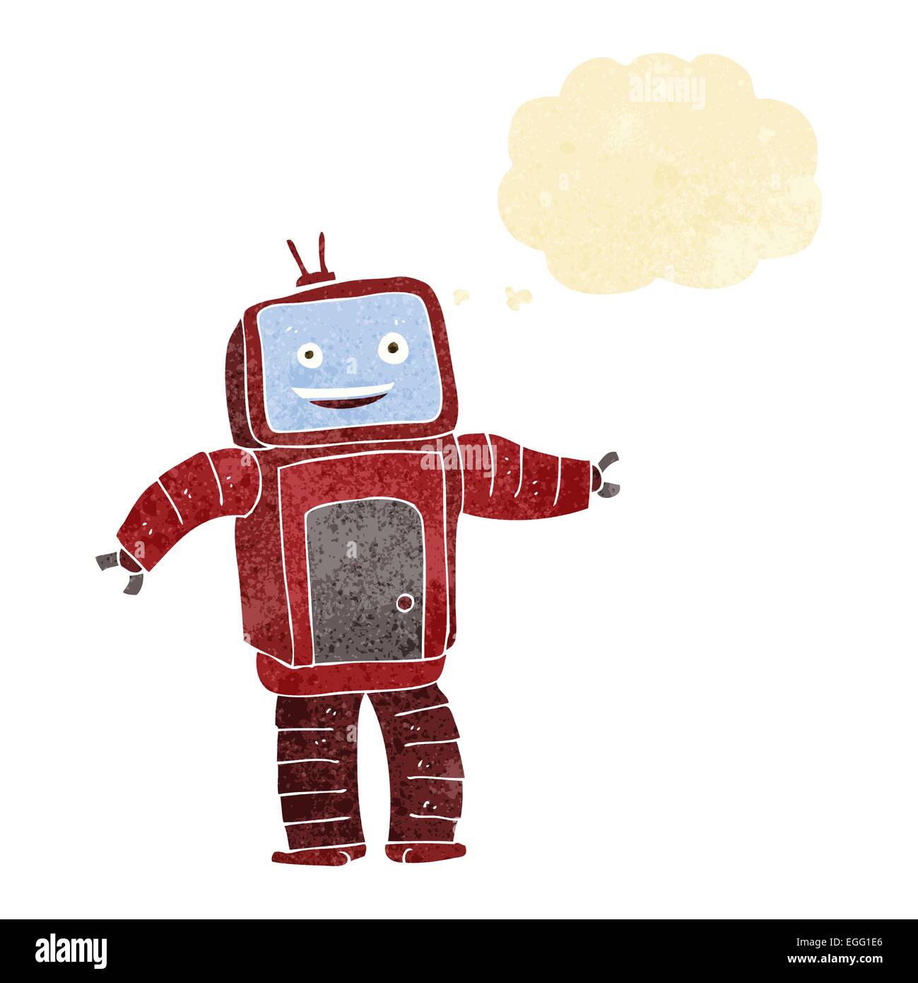 cartoon funny robot with thought bubble Stock Vector Image & Art - Alamy