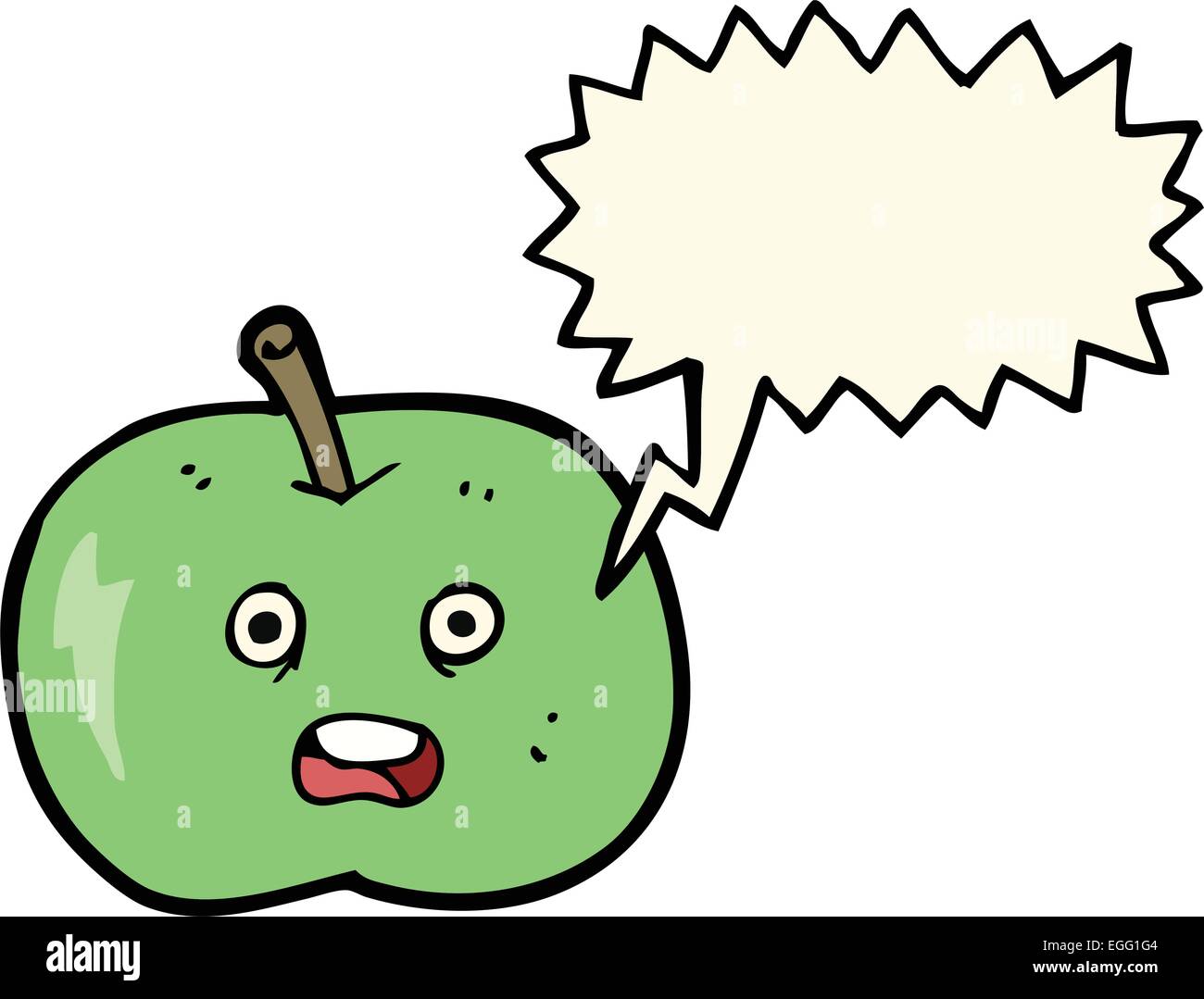 cartoon shiny apple with speech bubble Stock Vector Image & Art - Alamy