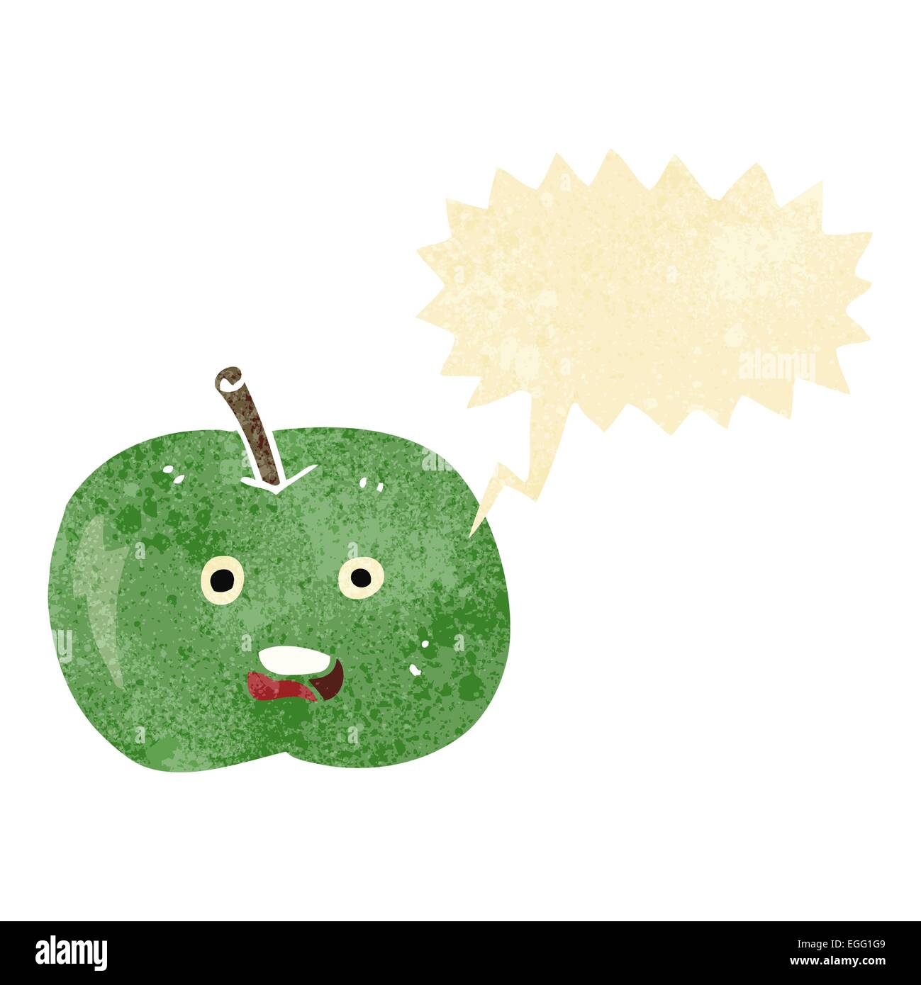 cartoon shiny apple with speech bubble Stock Vector Image & Art - Alamy