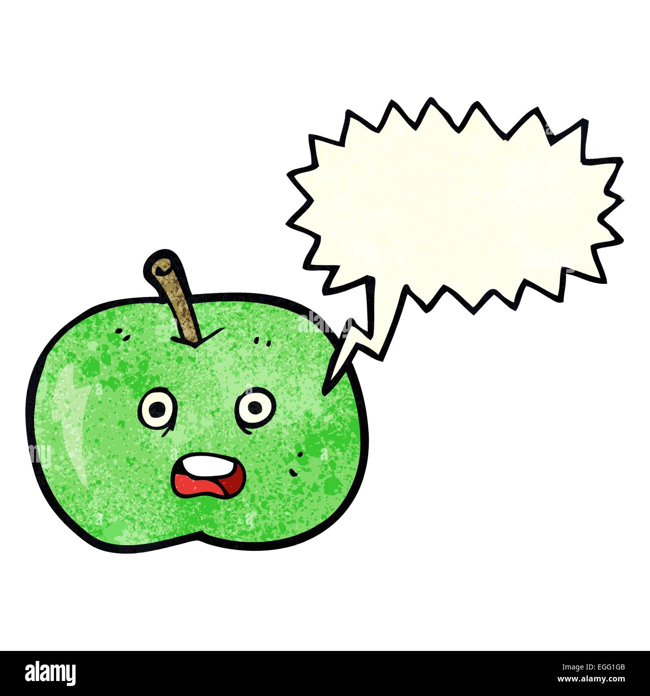 cartoon shiny apple with speech bubble Stock Vector Image & Art - Alamy