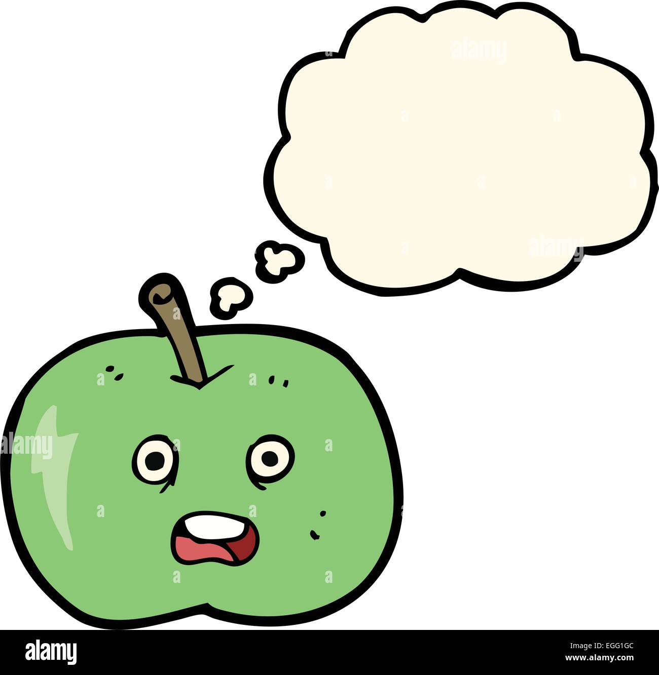 cartoon shiny apple with thought bubble Stock Vector Image & Art - Alamy