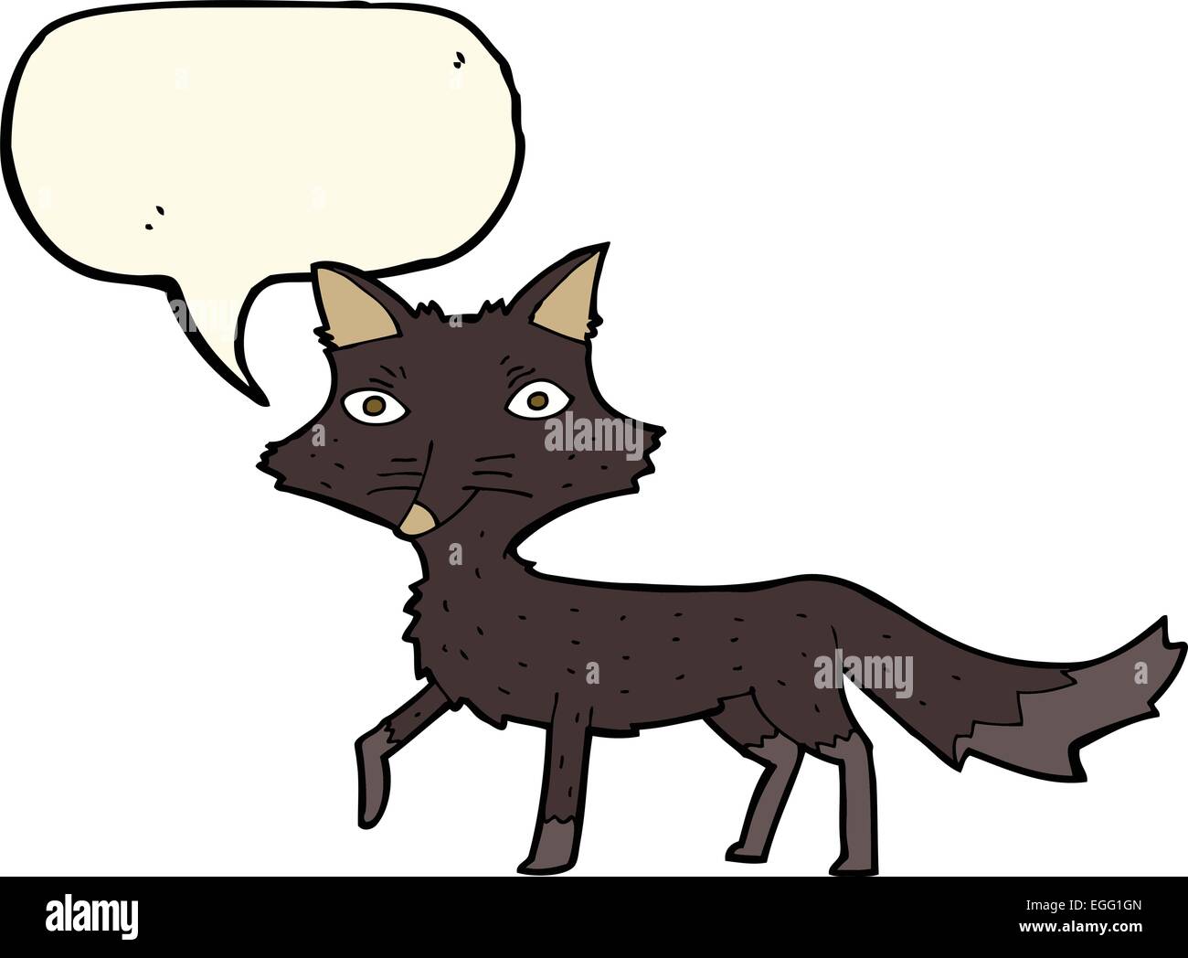 cartoon little wolf with speech bubble Stock Vector Image & Art - Alamy
