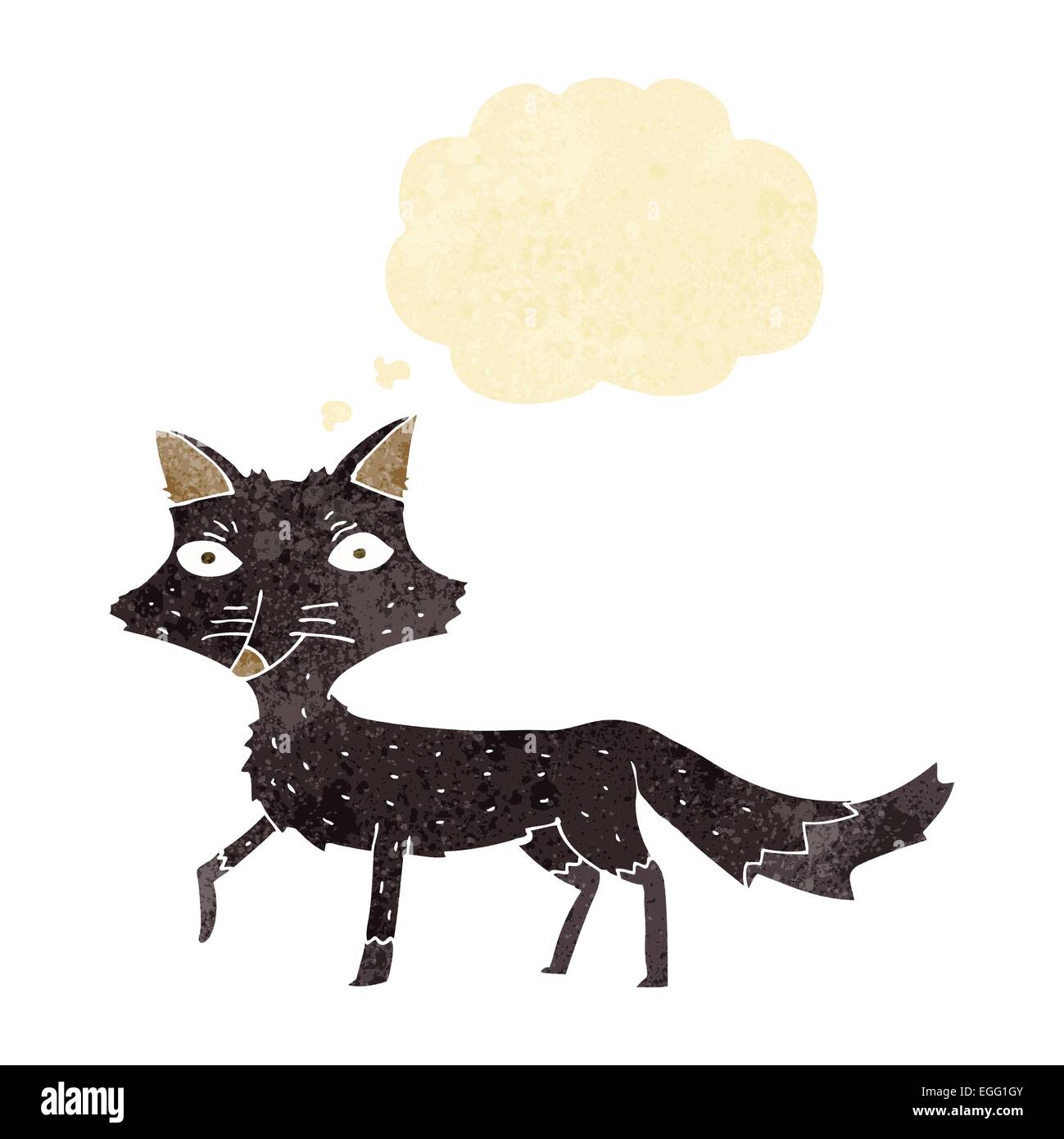 cartoon little wolf with thought bubble Stock Vector Image & Art - Alamy