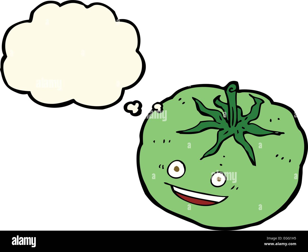 cartoon green tomato with thought bubble Stock Vector Image & Art - Alamy