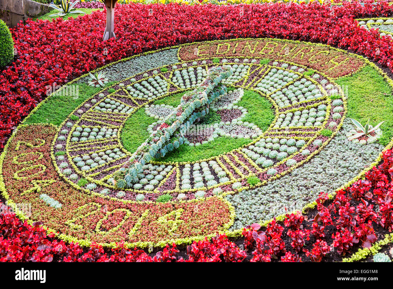 Edinburgh, Flower clock at Princes street princes Stock Photo - Alamy