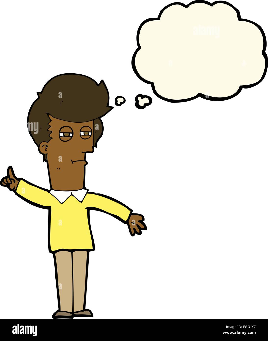 cartoon man narrowing eyes with thought bubble Stock Vector Image & Art ...