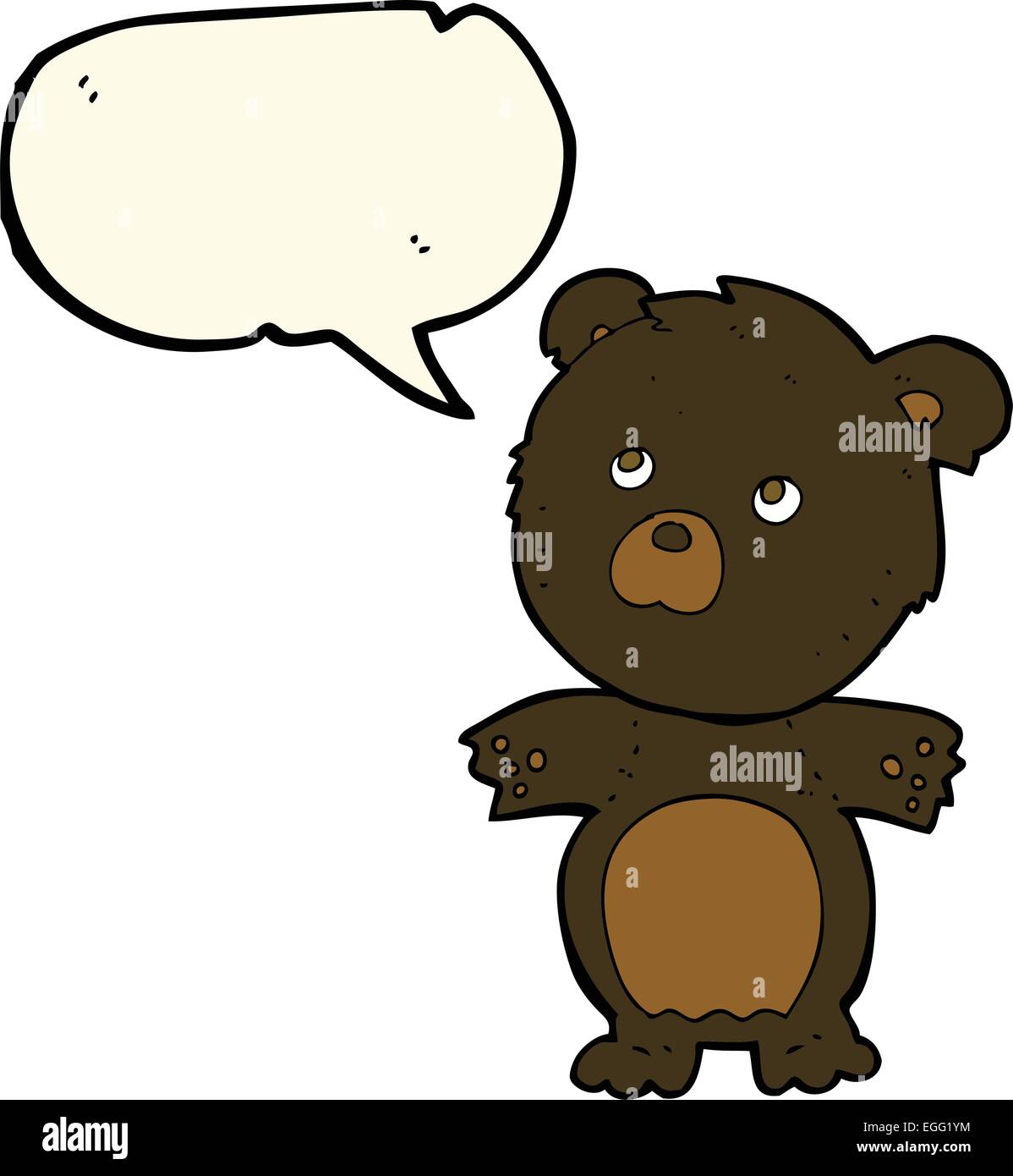 cartoon funny teddy bear with speech bubble Stock Vector Image & Art ...