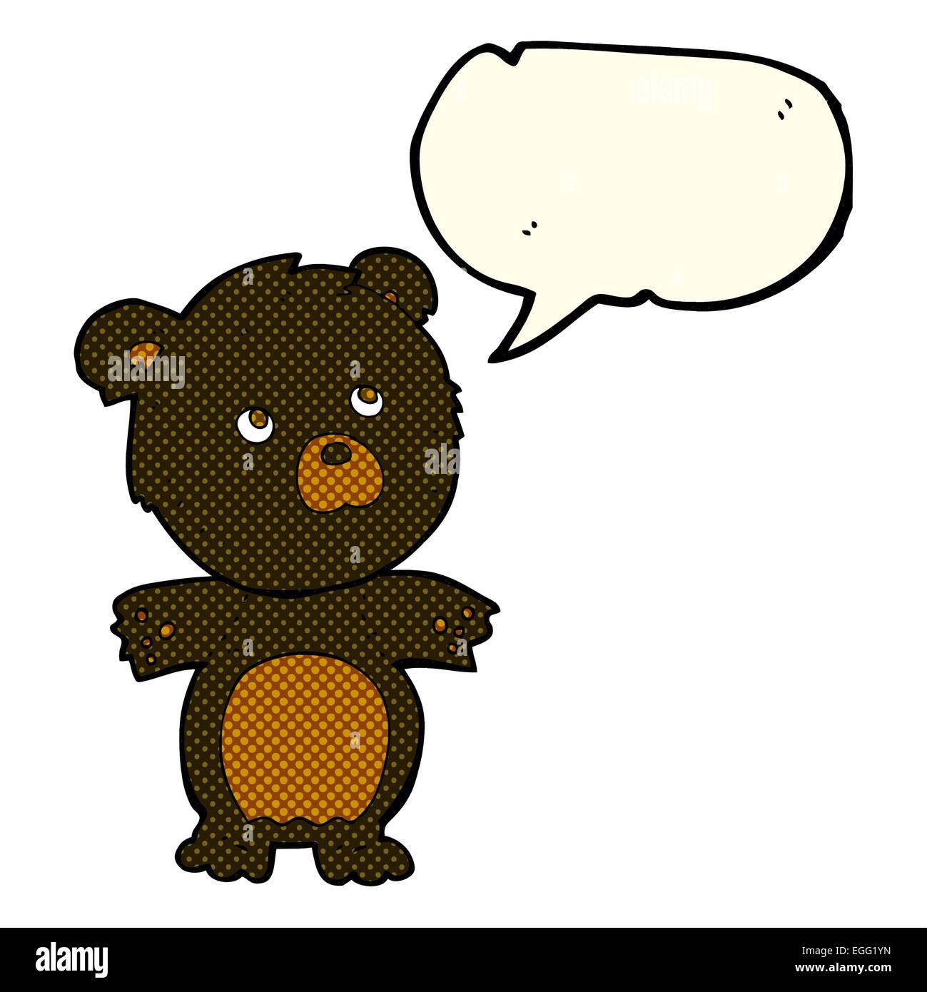 cartoon funny teddy bear with speech bubble Stock Vector Image & Art ...