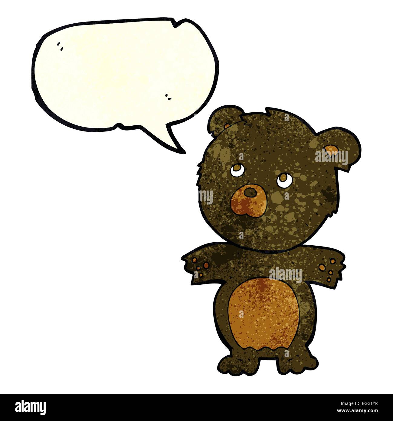 cartoon funny teddy bear with speech bubble Stock Vector Image & Art ...