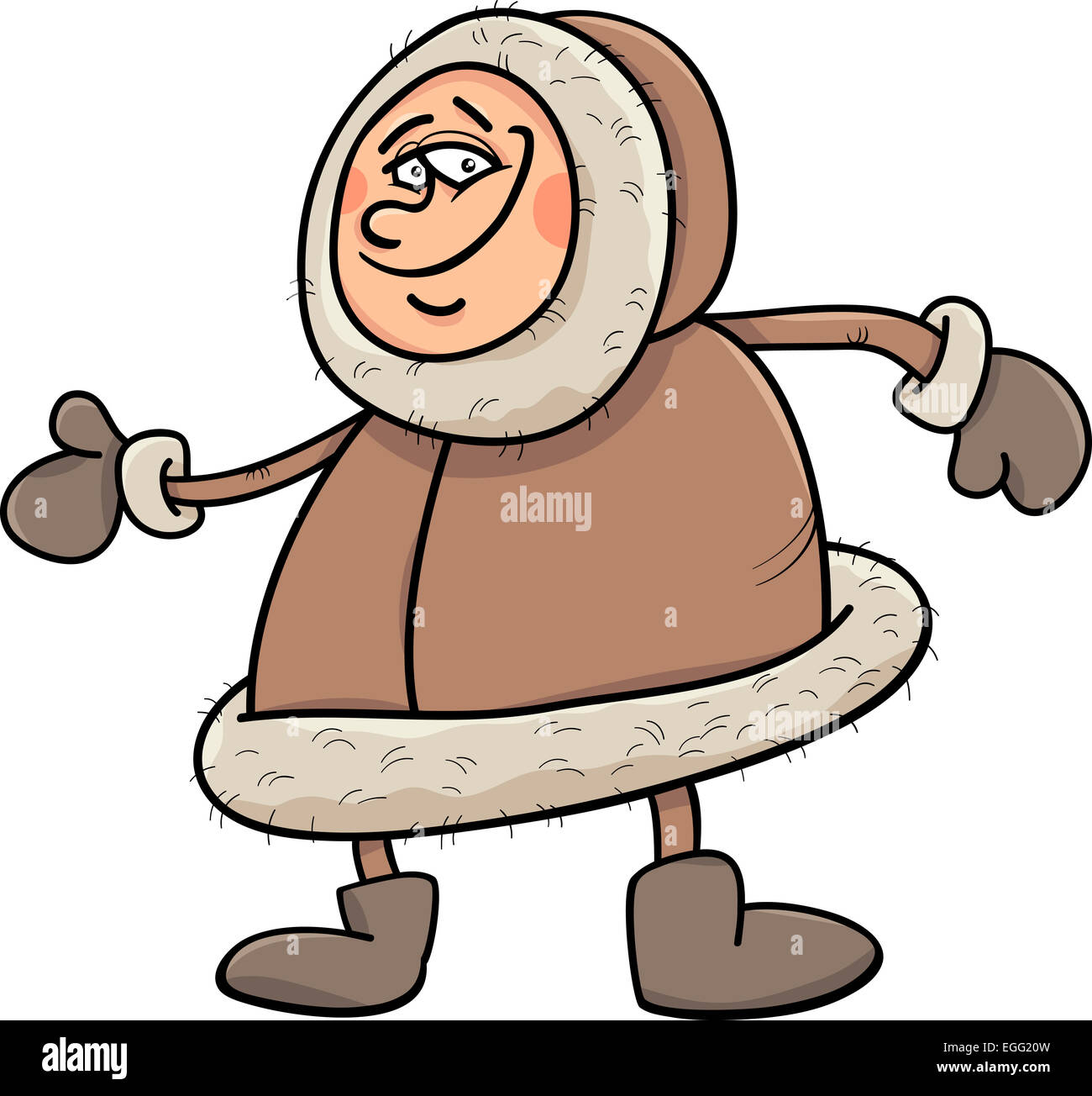 Cartoon Illustration of Funny Eskimo or Lapp Man Stock Photo - Alamy