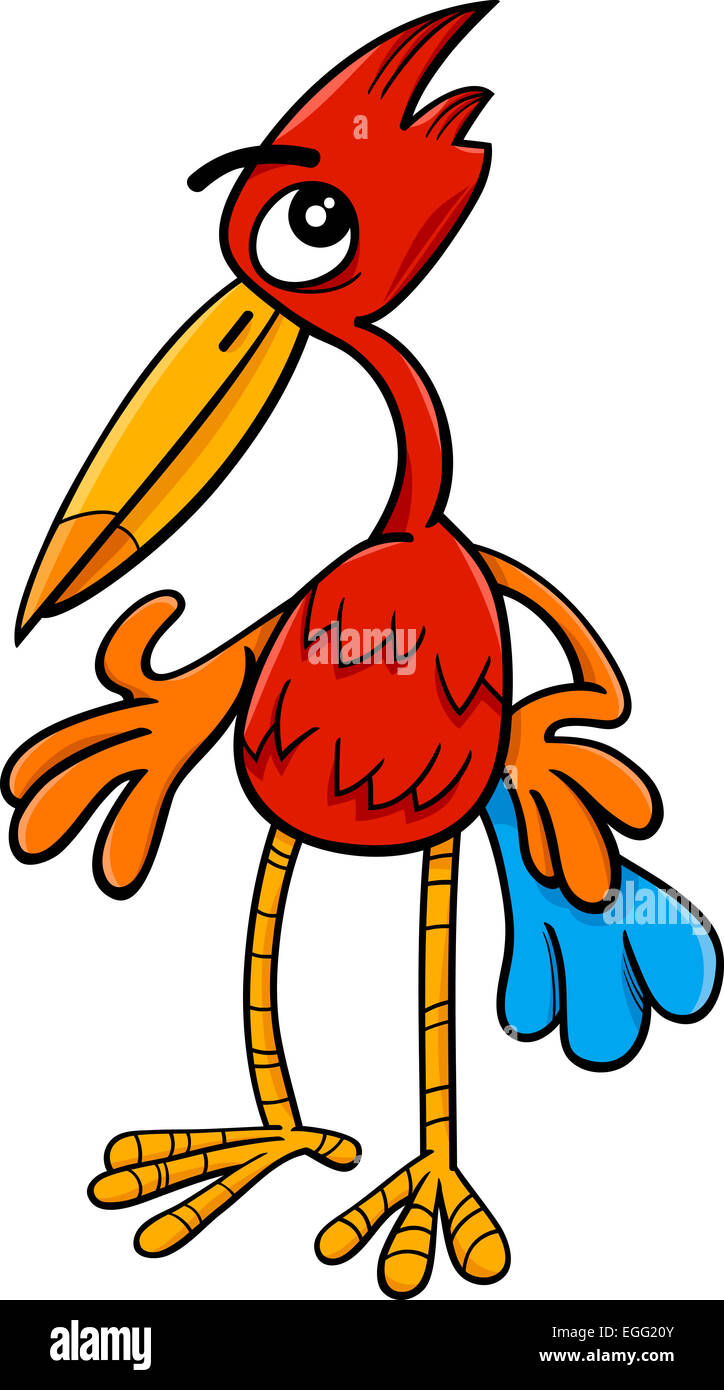Cartoon Illustration of Fantasy Colorful Bird Stock Photo - Alamy