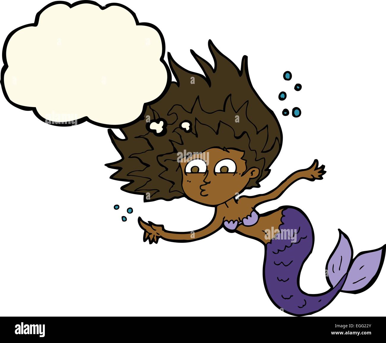 cartoon mermaid with thought bubble Stock Vector Image & Art - Alamy