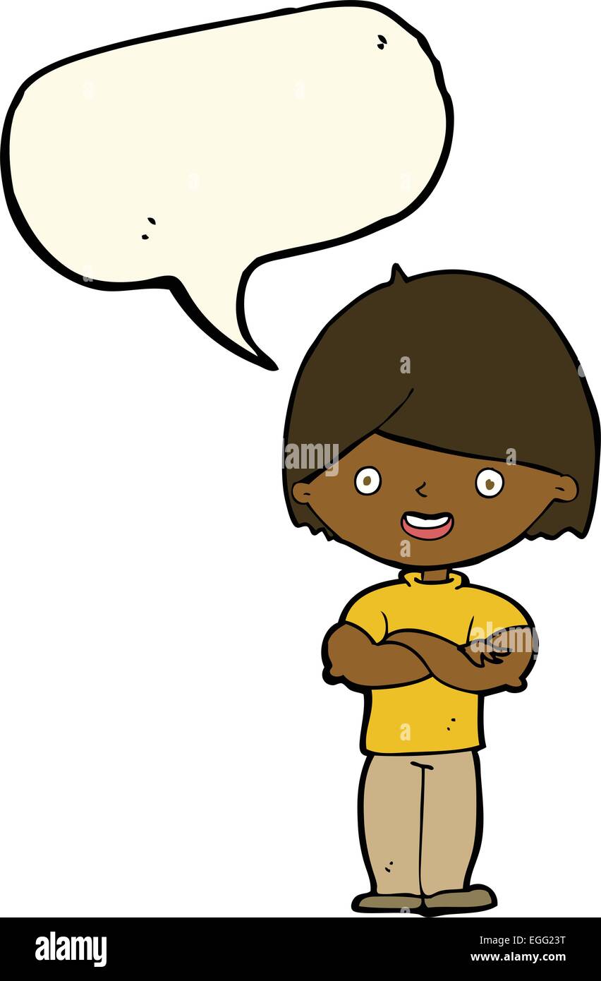 cartoon man with crossed arms with speech bubble Stock Vector Image ...