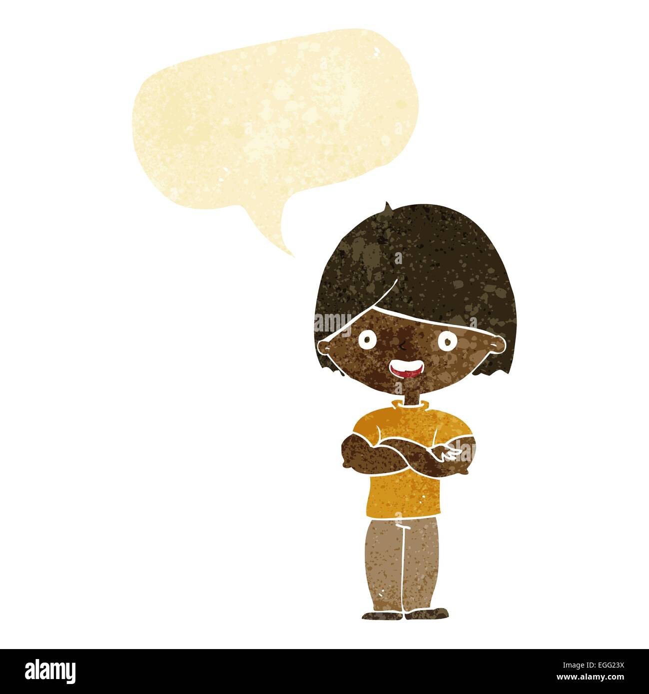 cartoon man with crossed arms with speech bubble Stock Vector Image ...