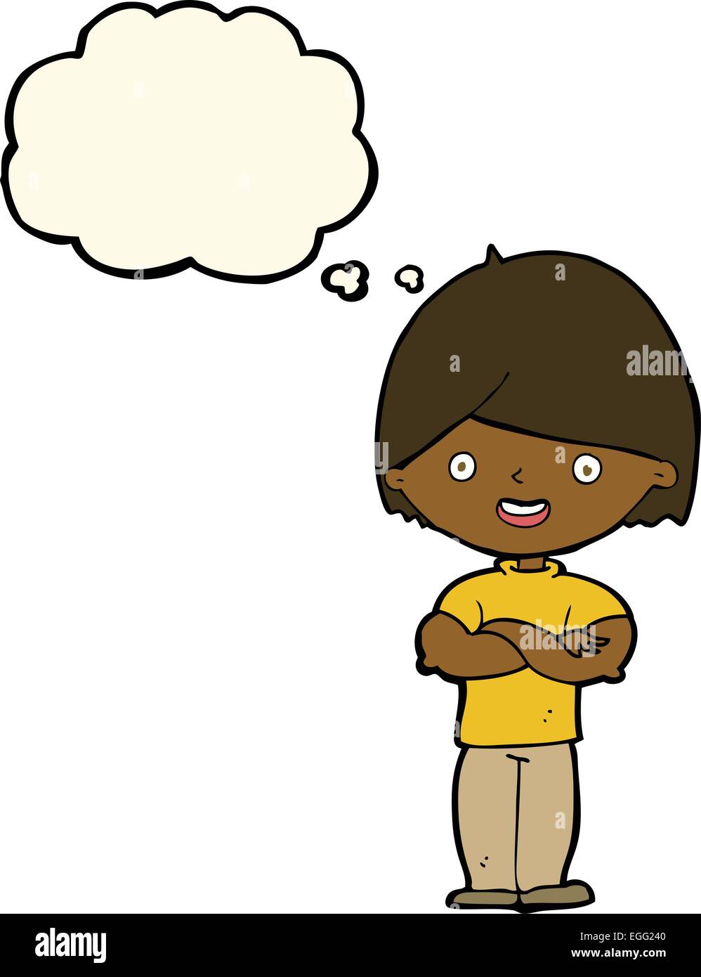 cartoon man with crossed arms with thought bubble Stock Vector Image ...