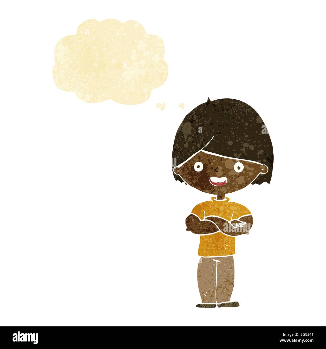 cartoon man with crossed arms with thought bubble Stock Vector Image ...