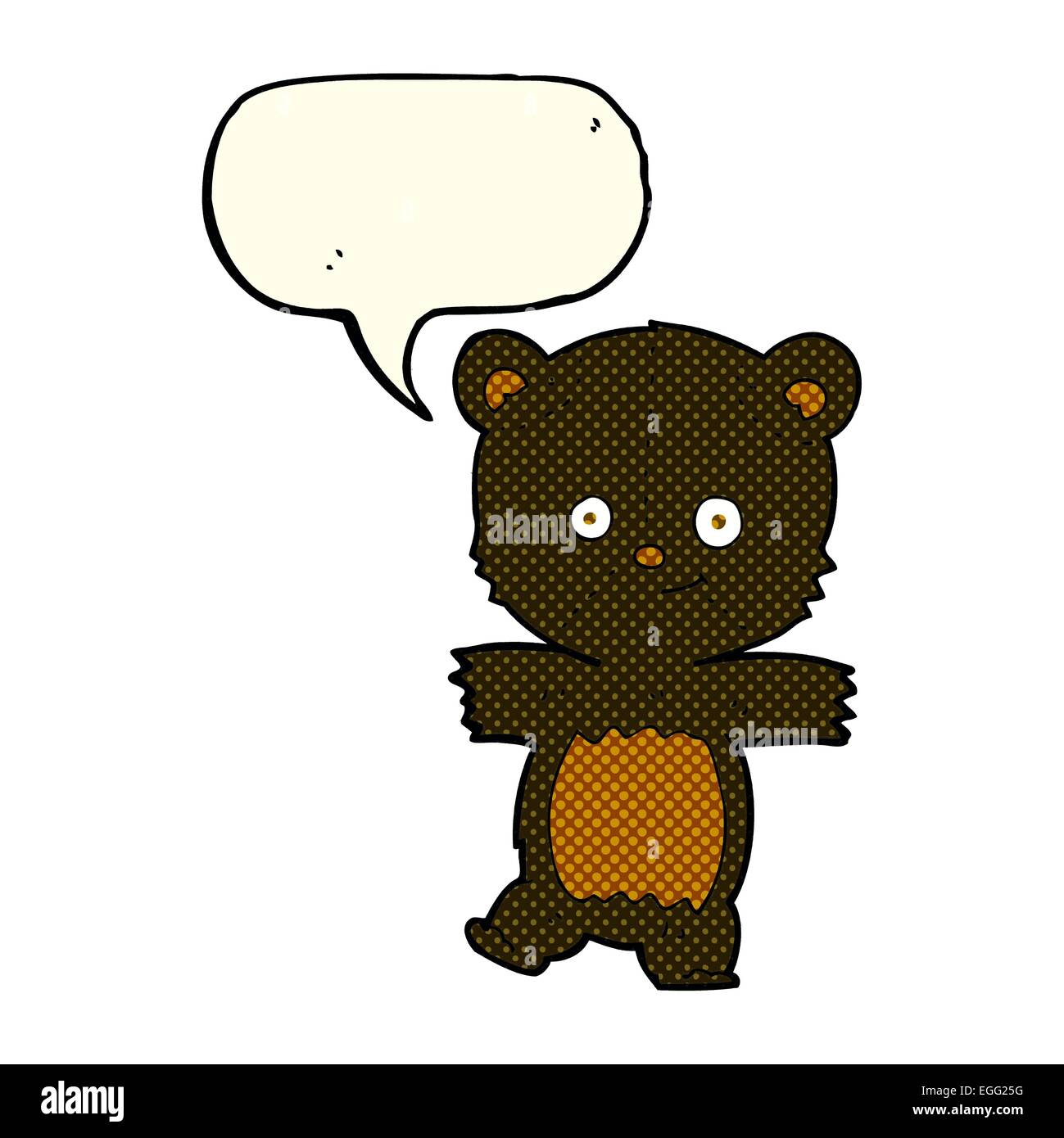 cartoon cute black bear with speech bubble Stock Vector Image & Art - Alamy