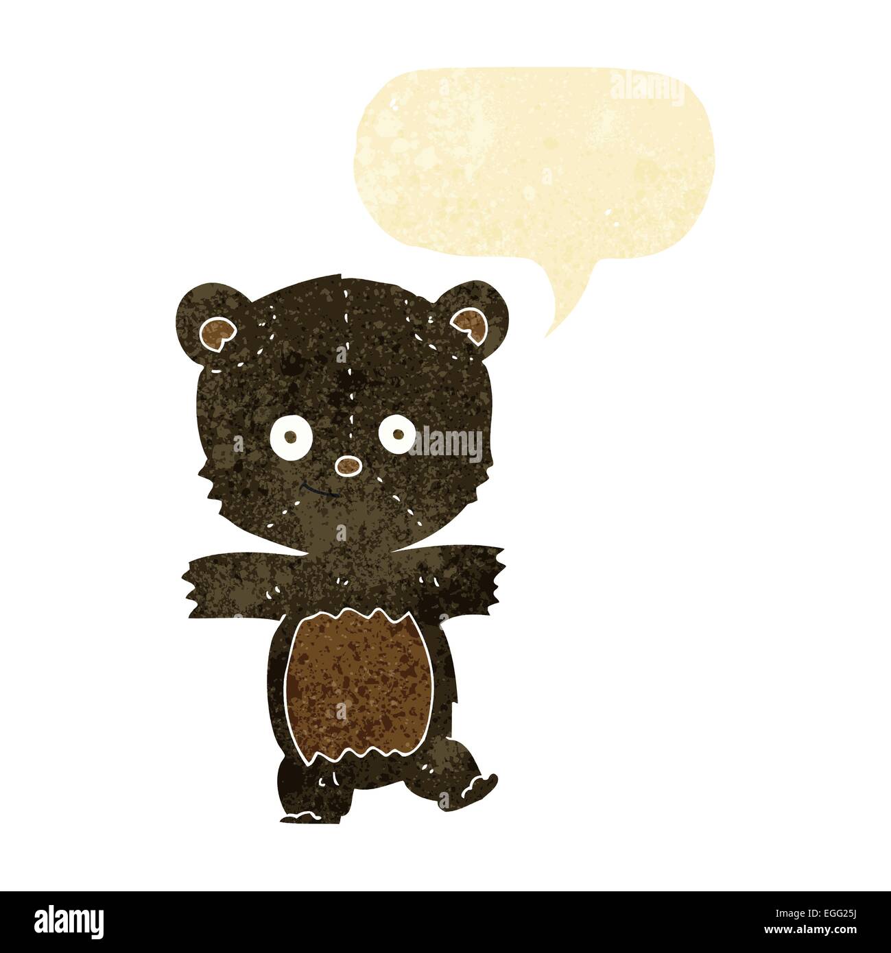 cartoon cute black bear with speech bubble Stock Vector Image & Art - Alamy