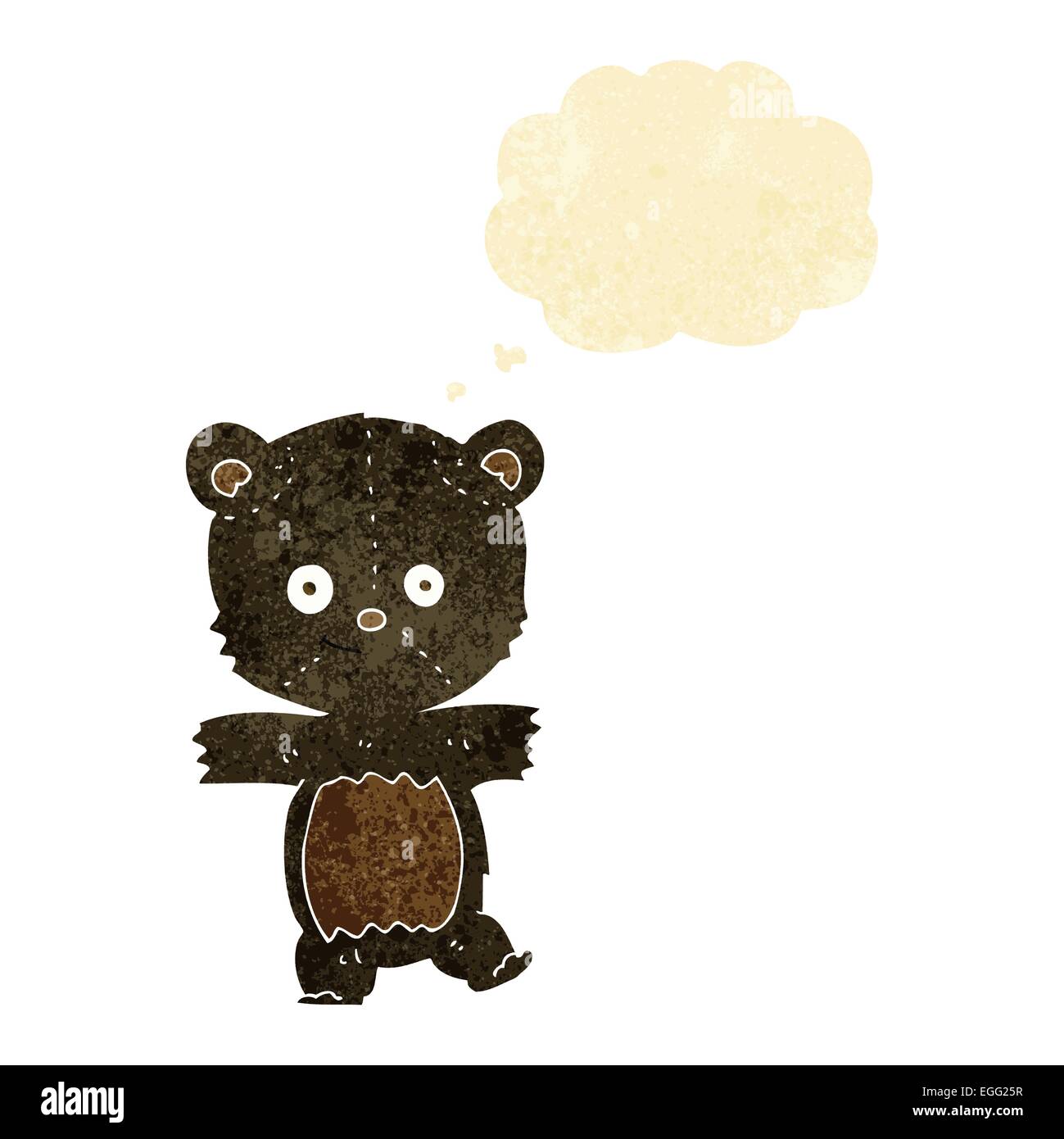 cartoon cute black bear with thought bubble Stock Vector Image & Art ...