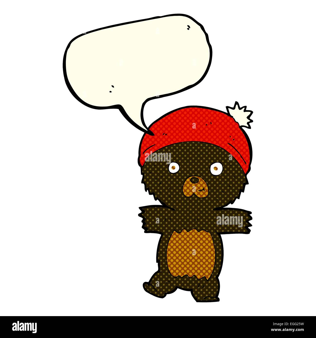 cartoon cute black bear with speech bubble Stock Vector Image & Art - Alamy