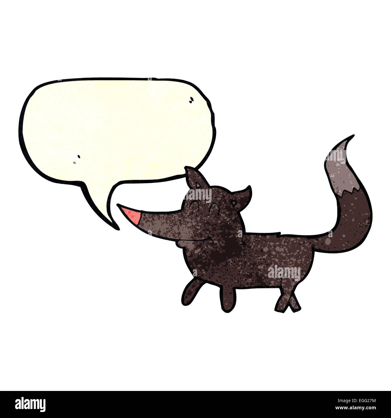 cartoon little wolf with speech bubble Stock Vector Image & Art - Alamy